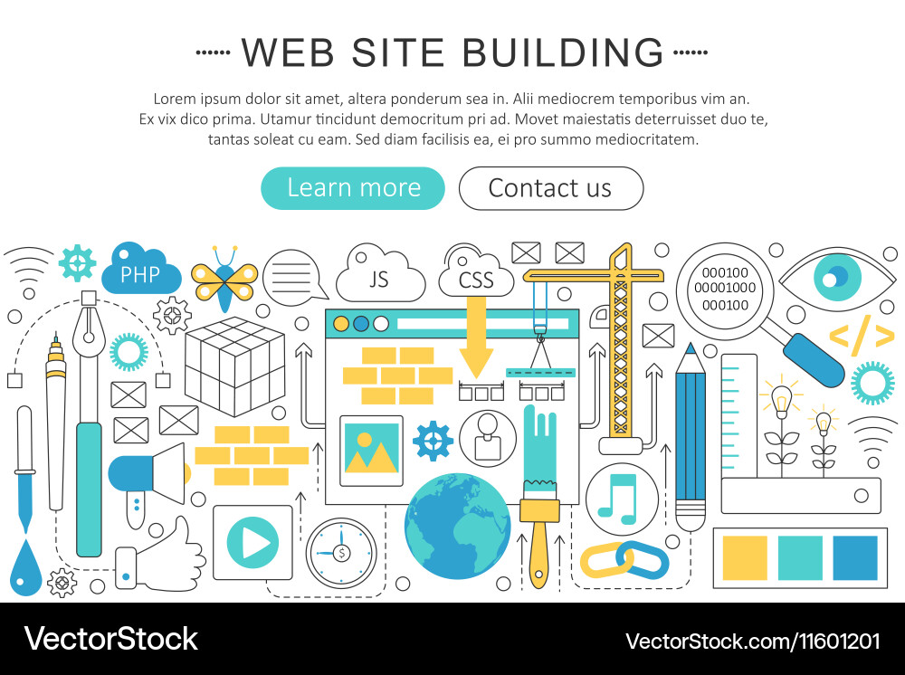 Elegant thin line flat modern website Royalty Free Vector