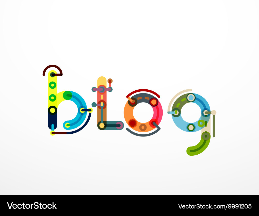 Blog word lettering banner Royalty Free Vector Image