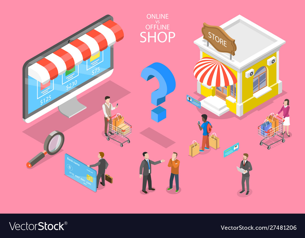 Isometric flat concept comparison Royalty Free Vector Image
