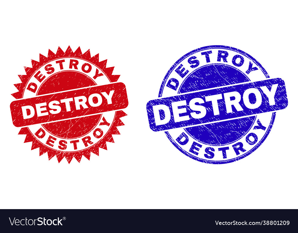 Destroy rounded and rosette seals with corroded Vector Image