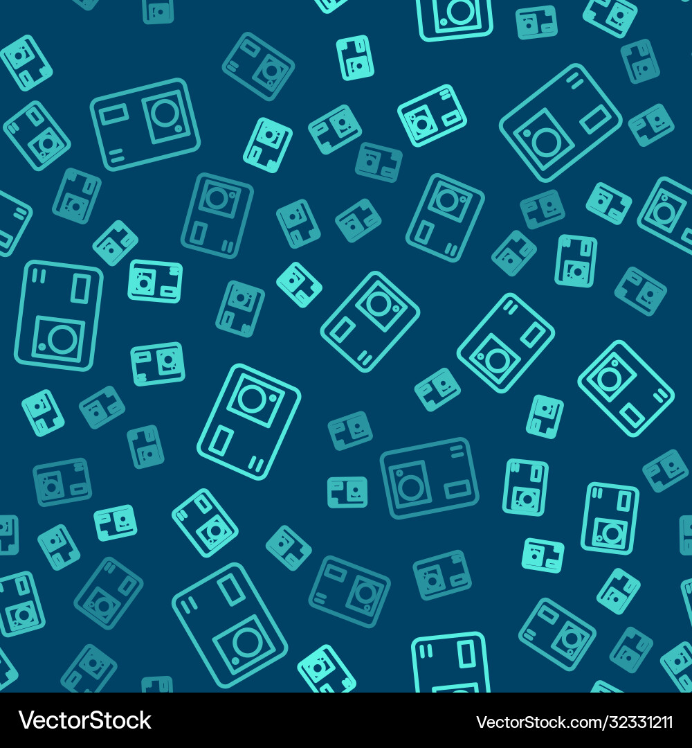 Green line action extreme camera icon isolated Vector Image