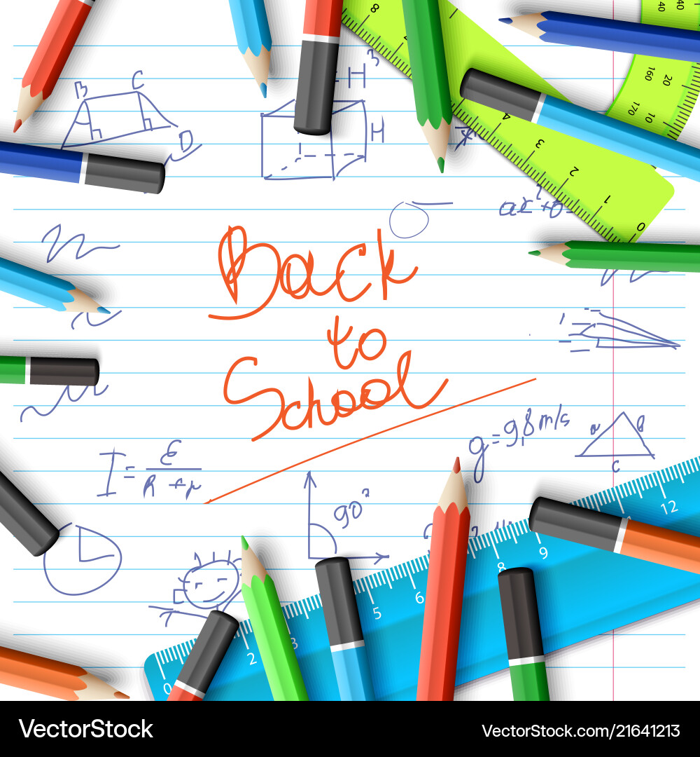 School learning template Royalty Free Vector Image