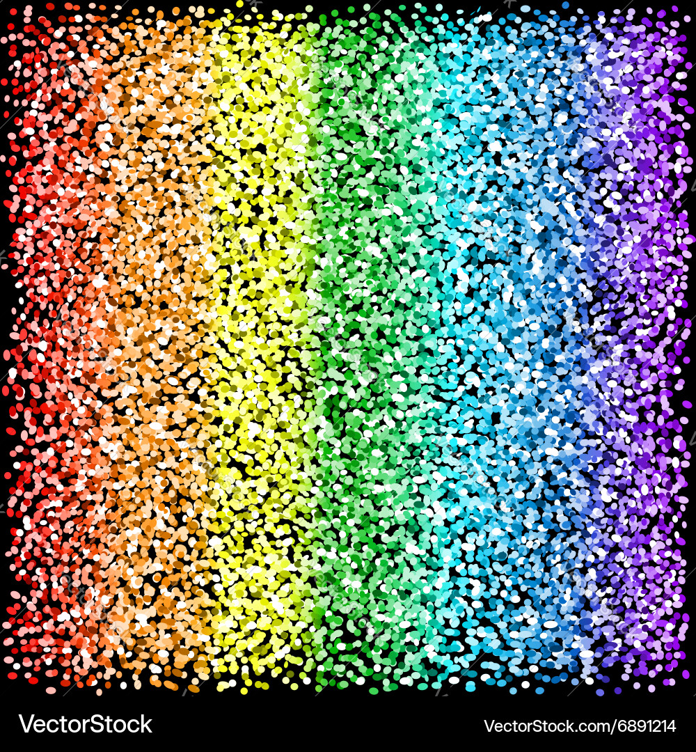 Rainbow sparkles glitter texture Black background Vector Image