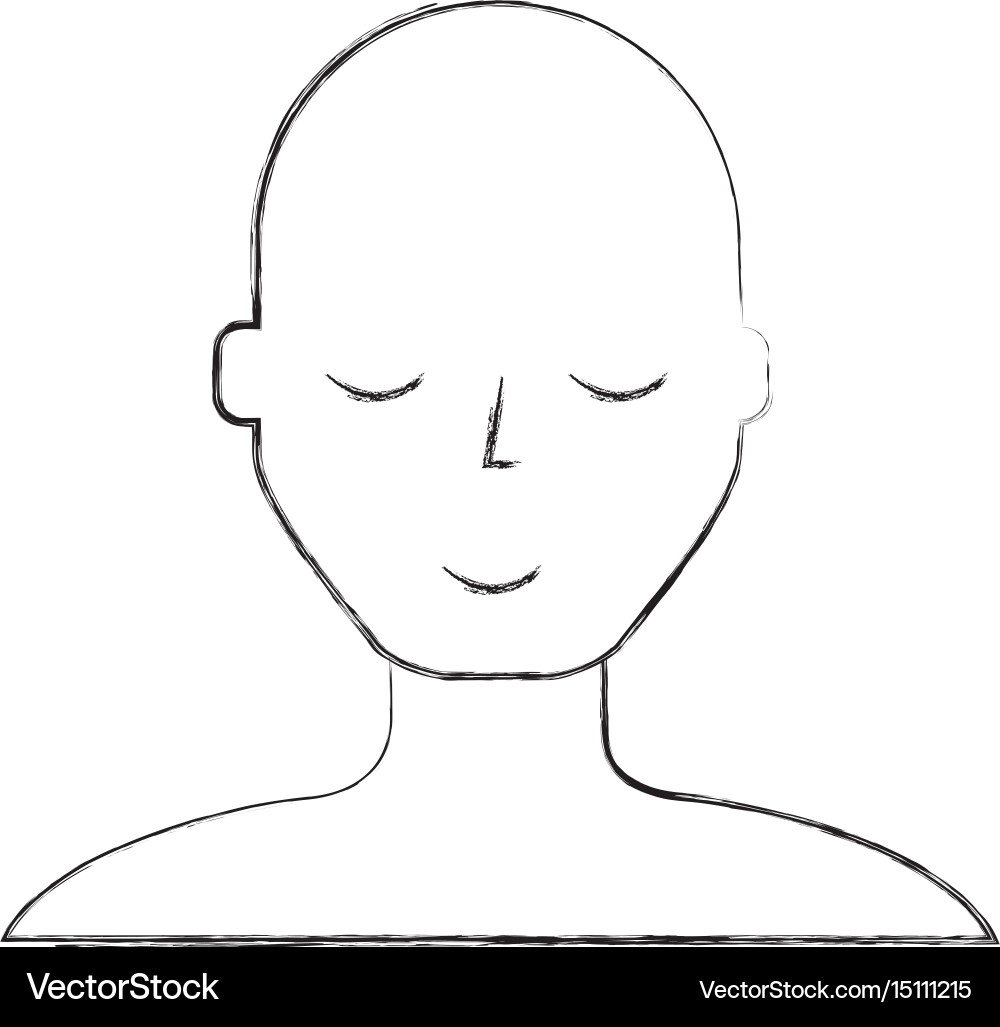 Sketch draw bald man Royalty Free Vector Image