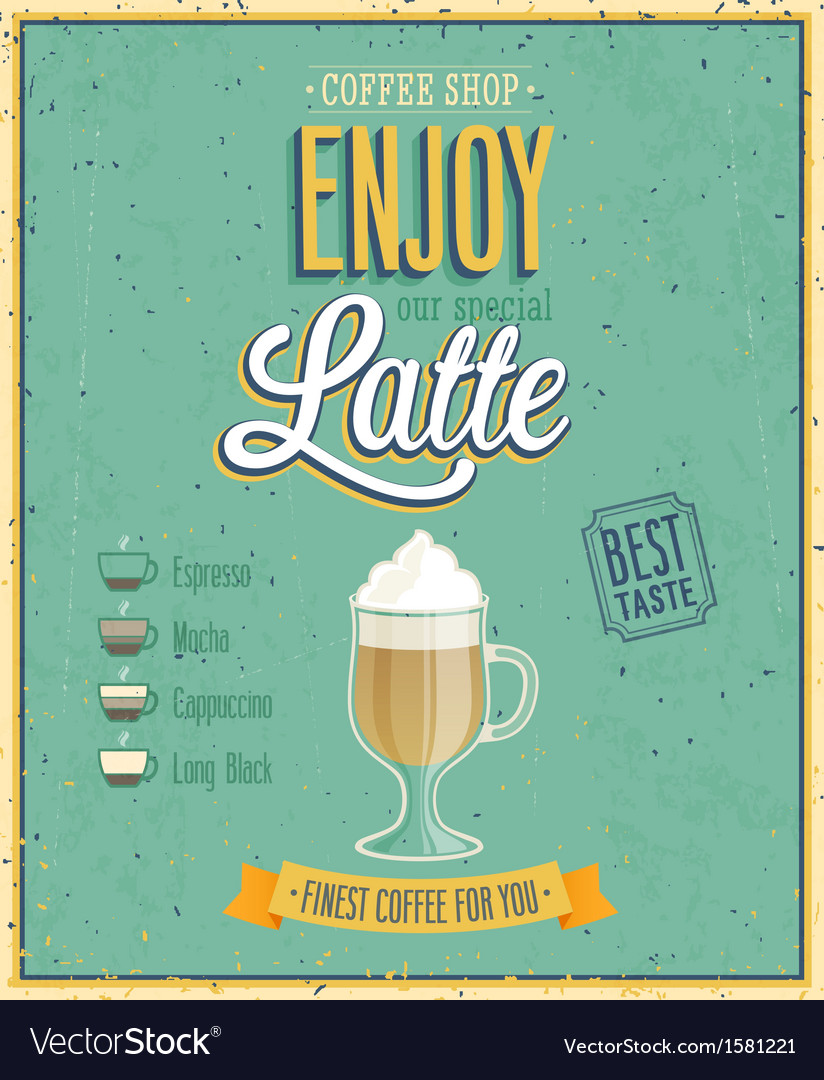 Latte Royalty Free Vector Image - VectorStock