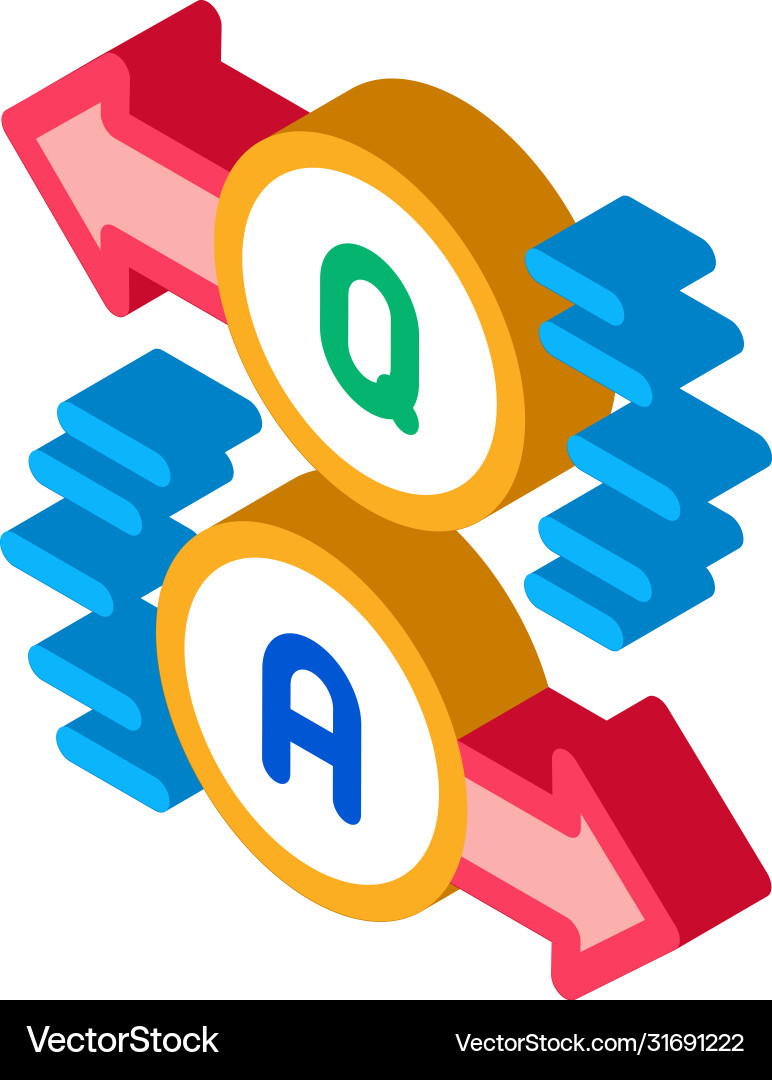 Question answer isometric icon Royalty Free Vector Image