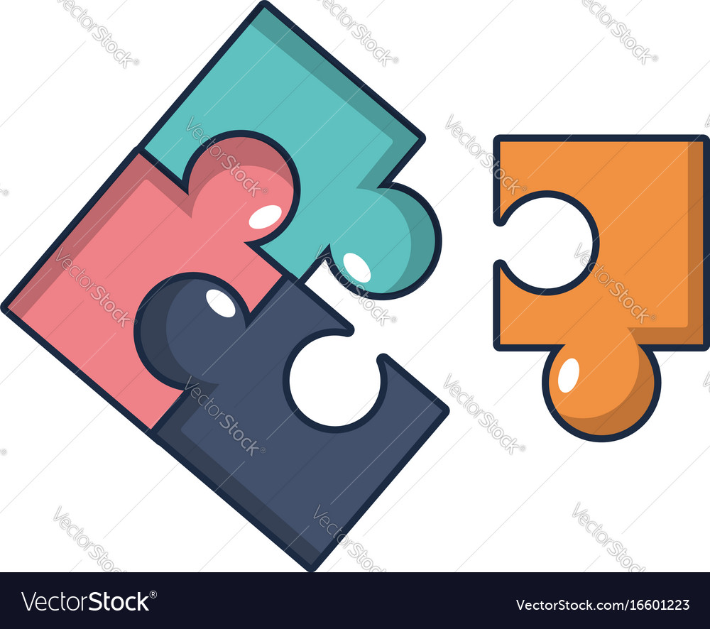 Puzzle icon cartoon style Royalty Free Vector Image