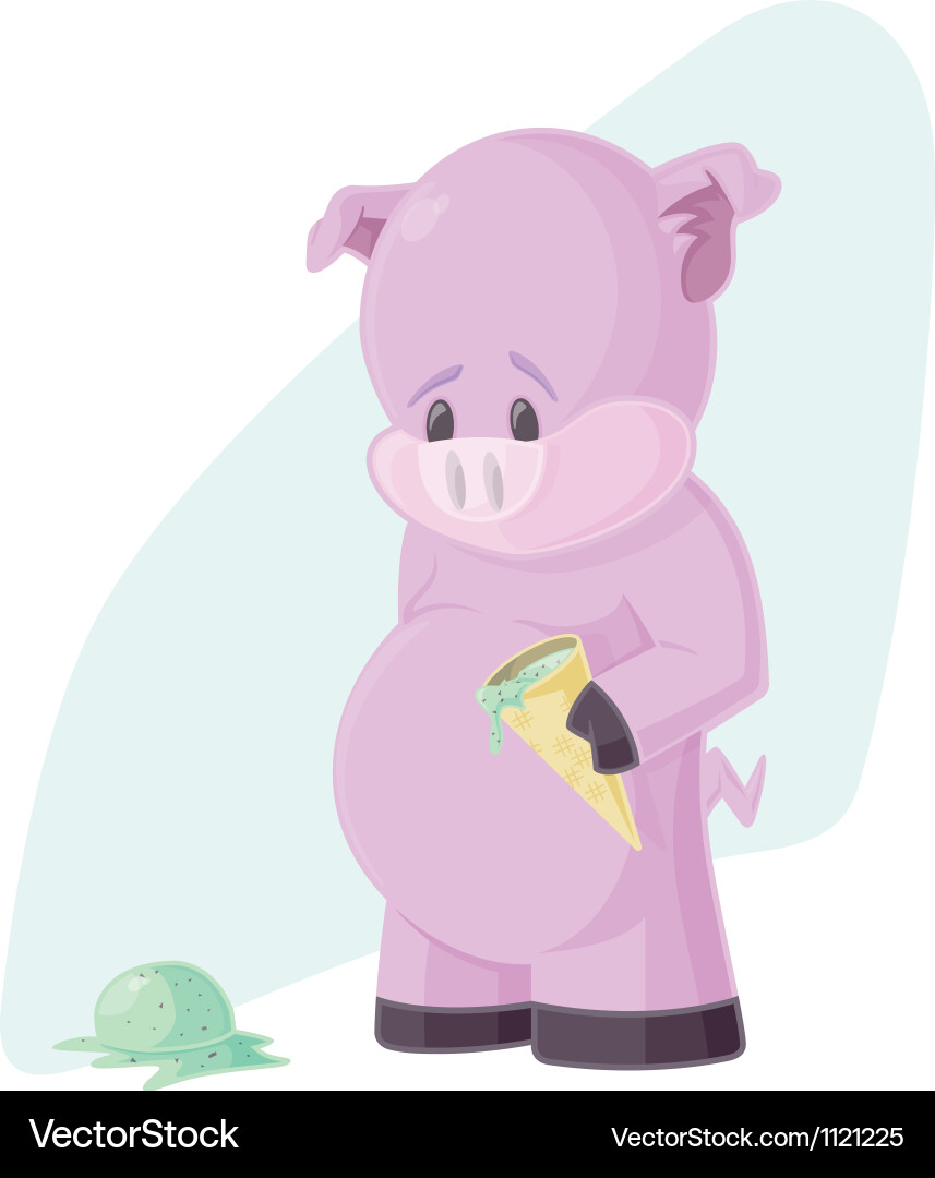 The Sad Pig Royalty Free Vector Image - VectorStock