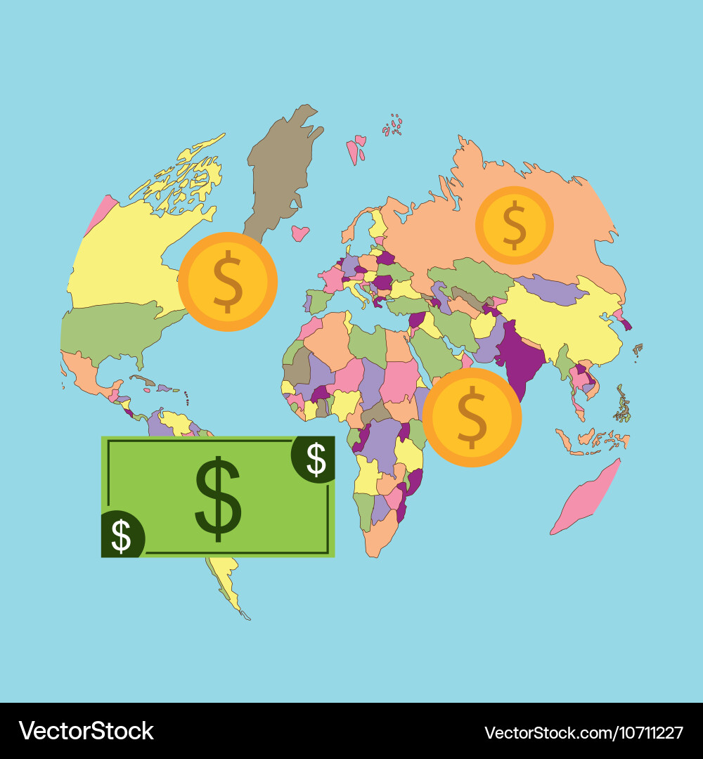 Global economy planet concept Royalty Free Vector Image