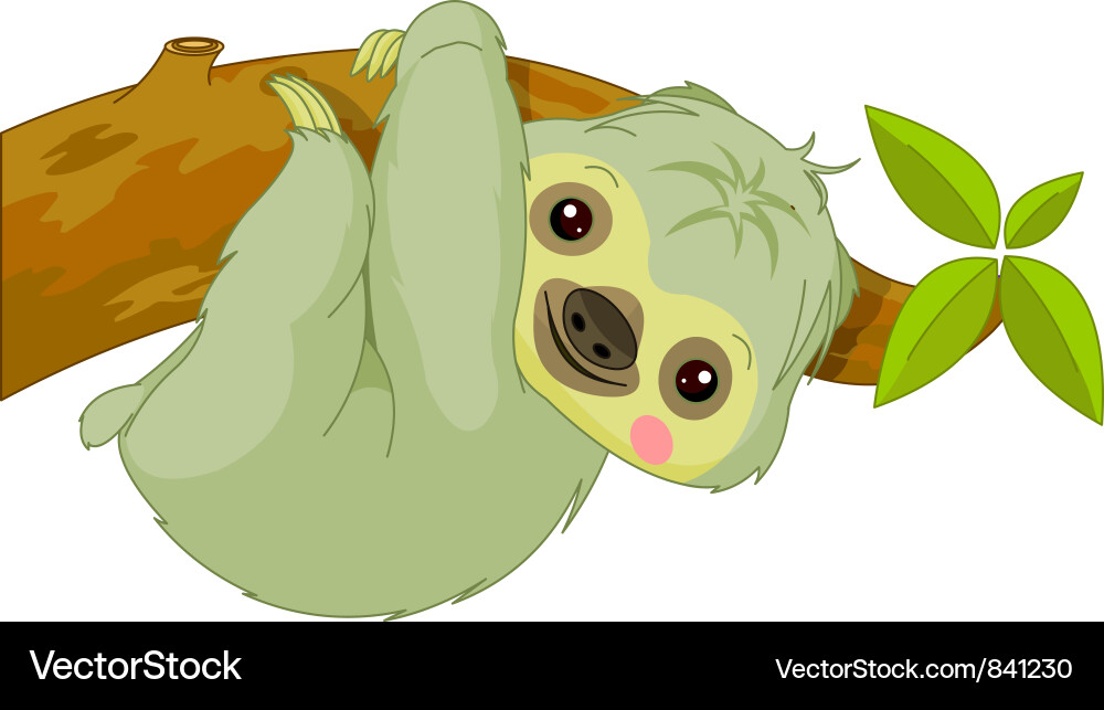 Cartoon Sloth Royalty Free Vector Image - VectorStock