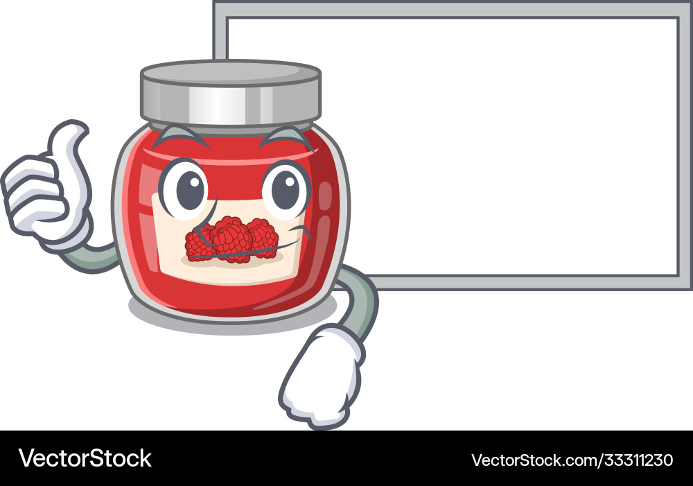 Thumbs up raspberry jam cartoon design having Vector Image