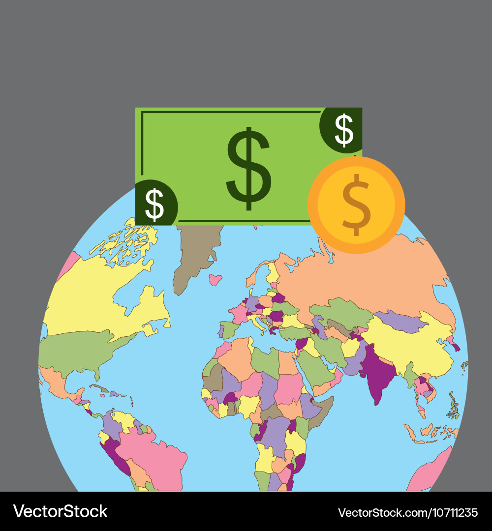 Global economy planet concept Royalty Free Vector Image