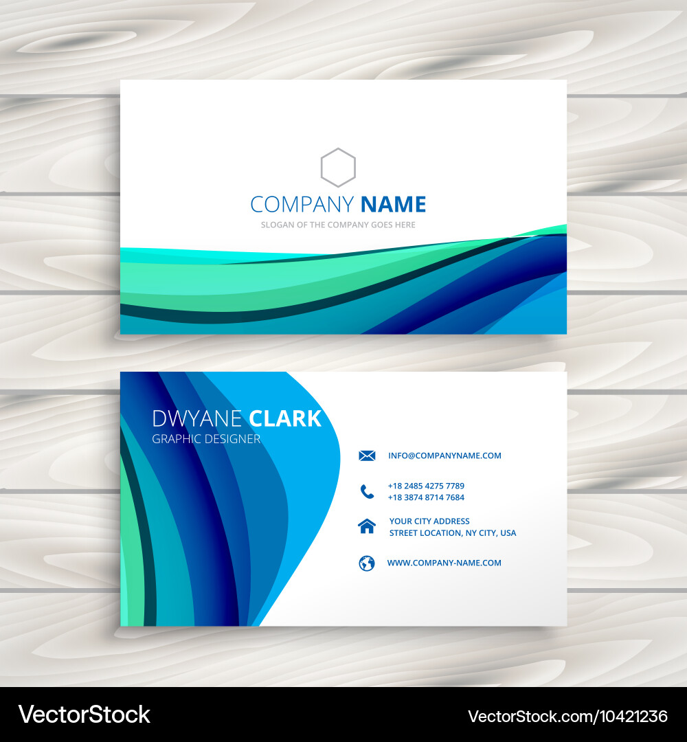 Business card made with abstract wave Royalty Free Vector