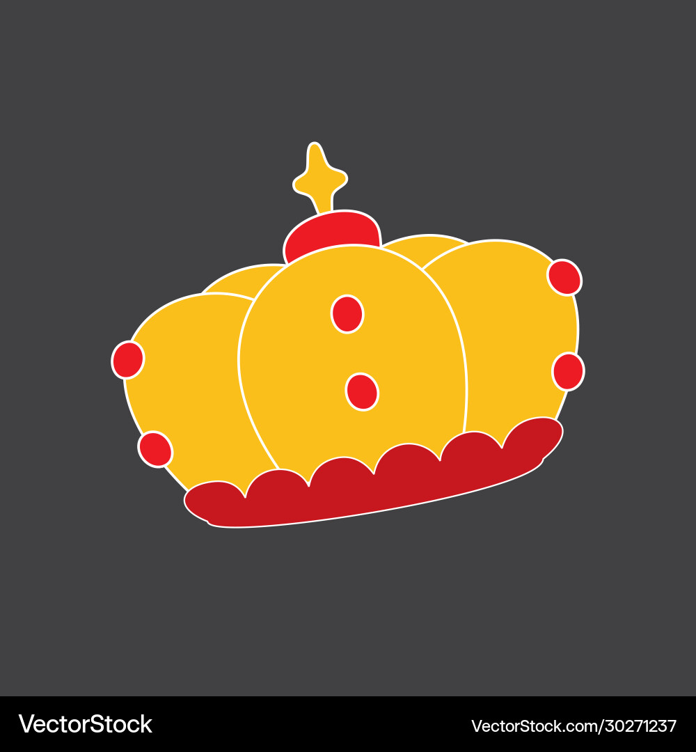 Crown on dark grey background Royalty Free Vector Image