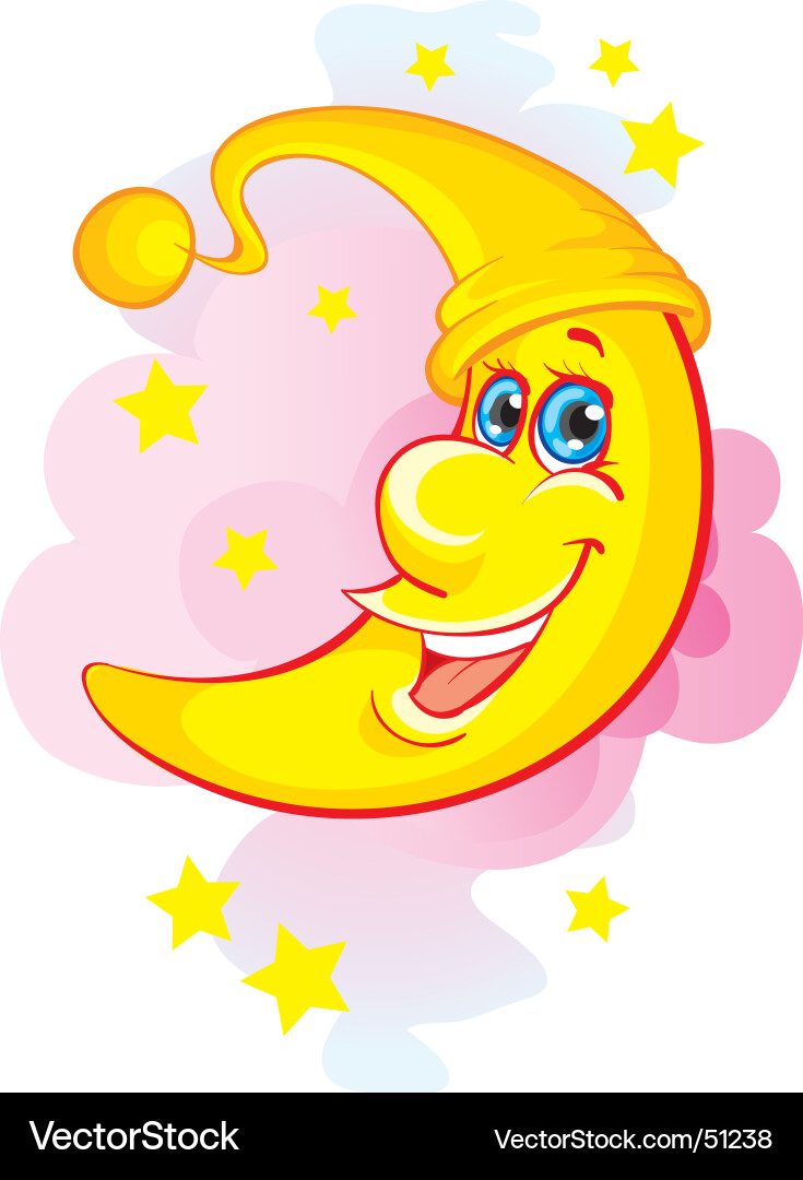 Happy moon Royalty Free Vector Image - VectorStock
