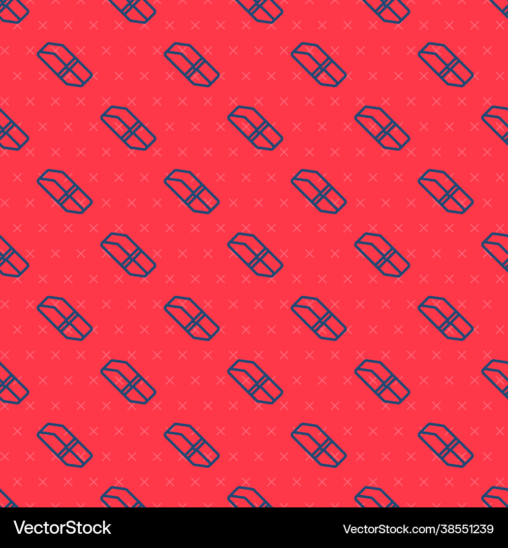 Blue line eraser or rubber icon isolated seamless Vector Image