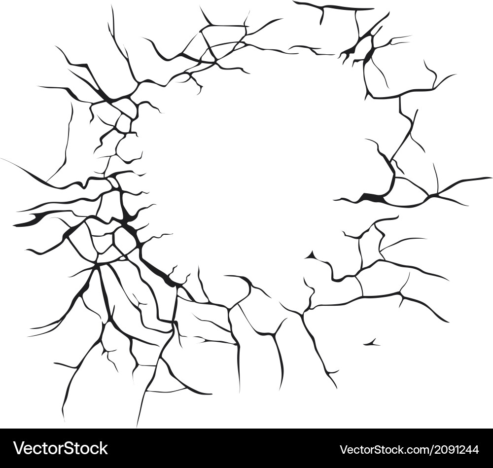 Cracks in a circle Royalty Free Vector Image - VectorStock