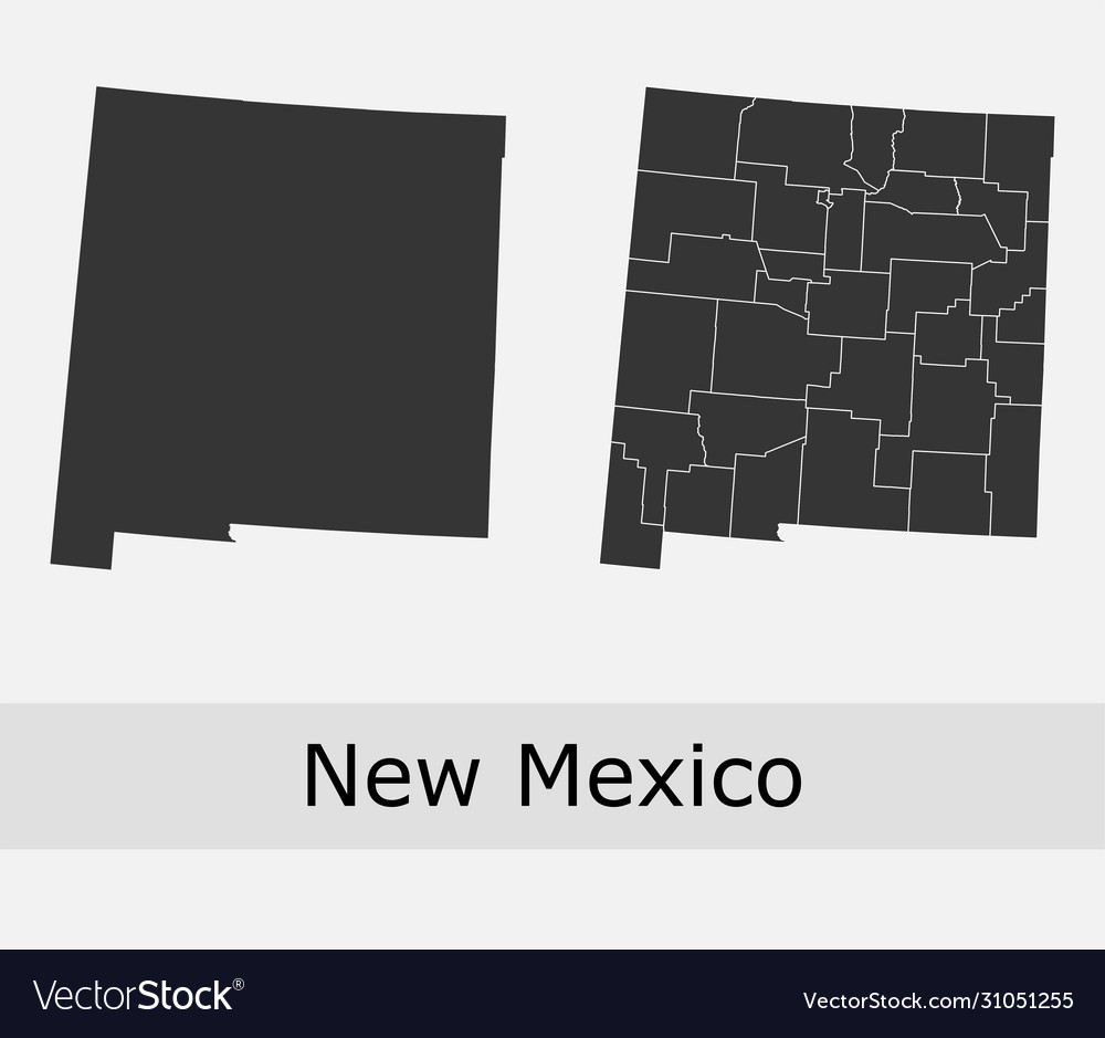 New mexico map counties outline Royalty Free Vector Image