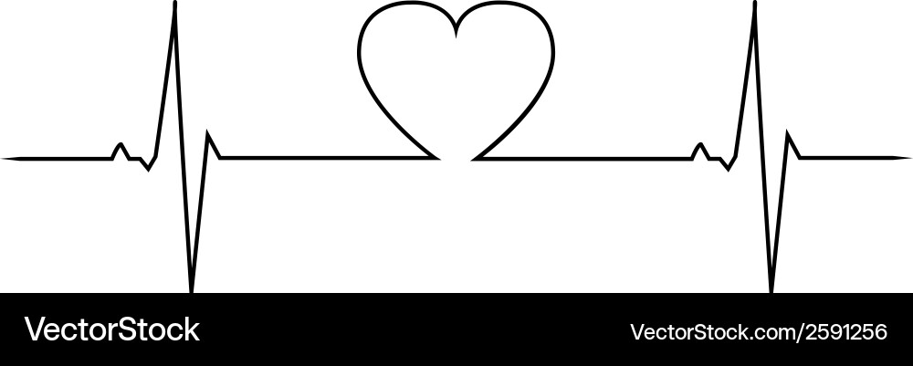 Love heart beat Royalty Free Vector Image - VectorStock