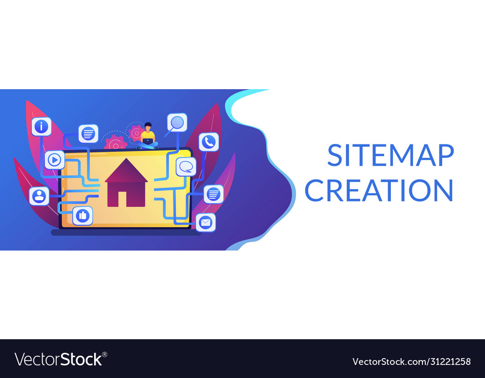 Sitemap creation concept banner header Royalty Free Vector Sitemap creation concept banner header Royalty Free Vector