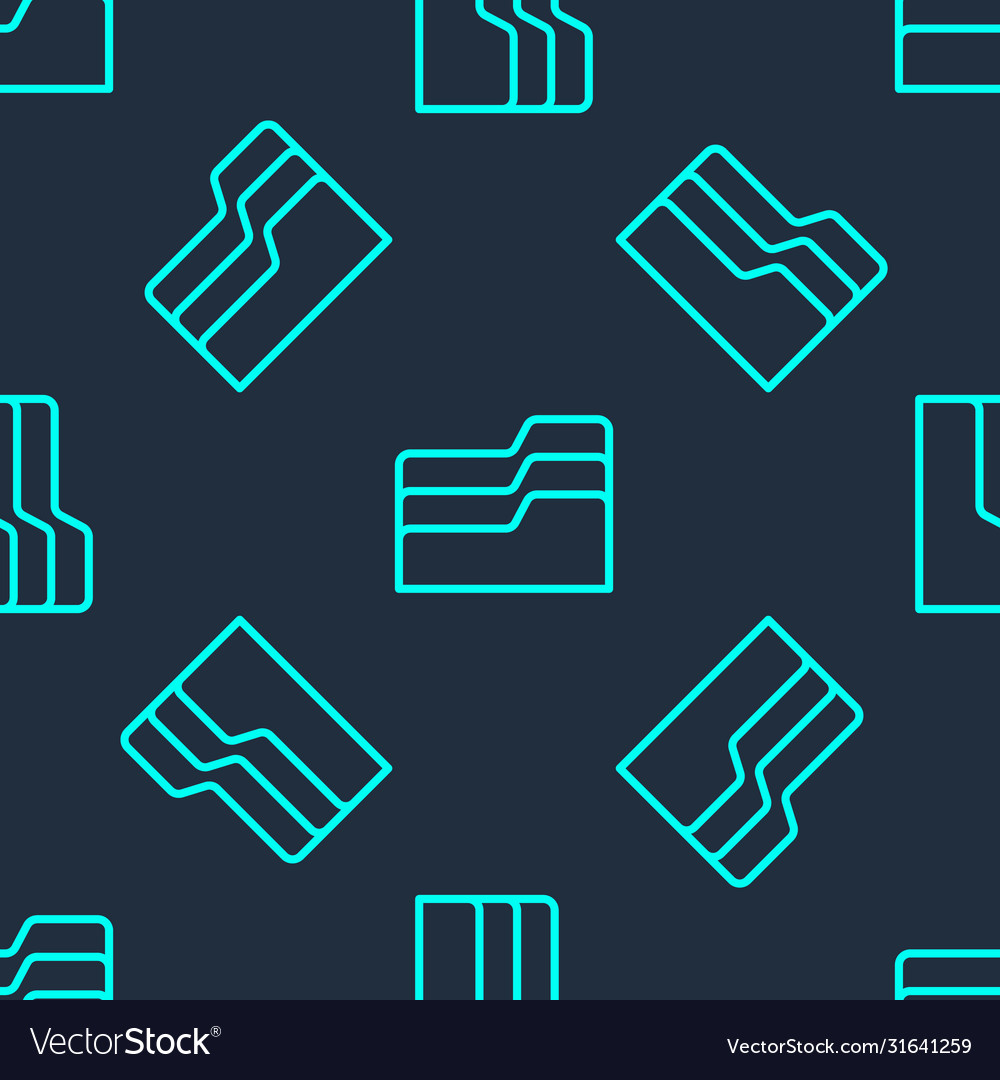 Green line document folder icon isolated seamless Vector Image