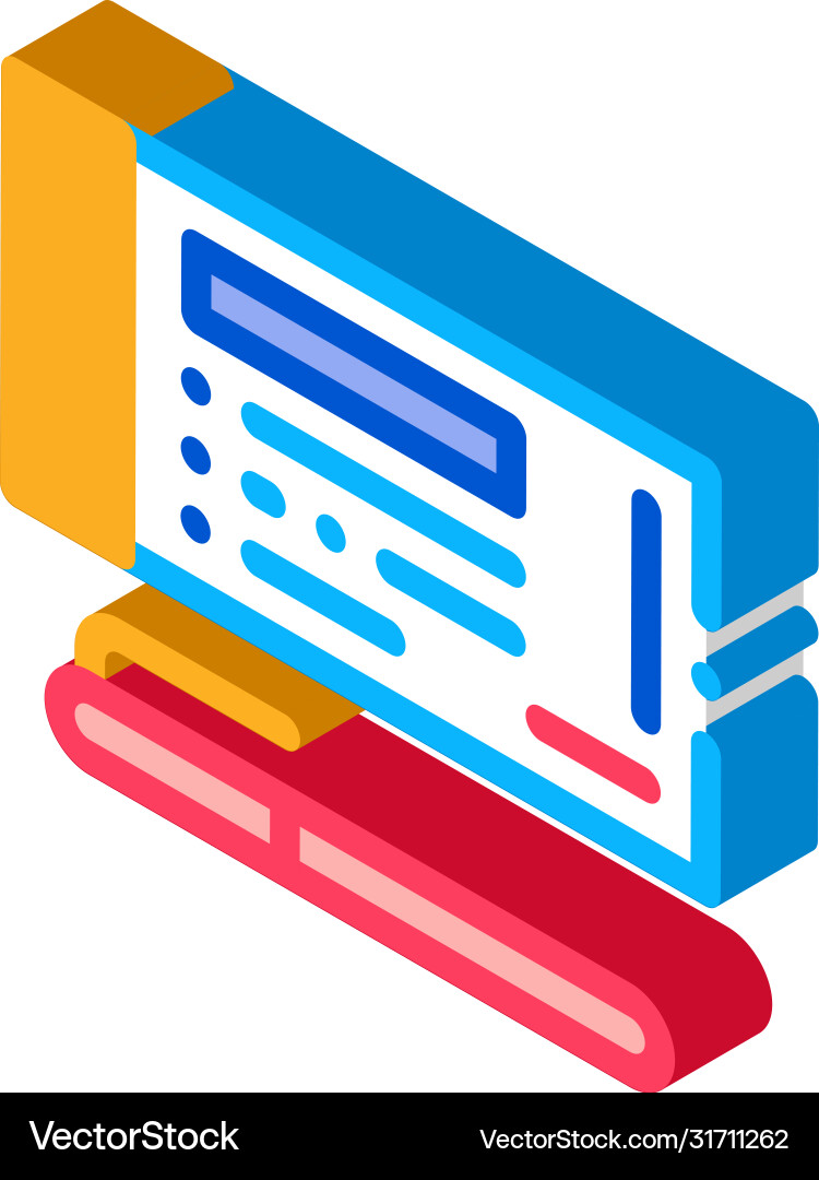 To fill out check with pen isometric icon Vector Image