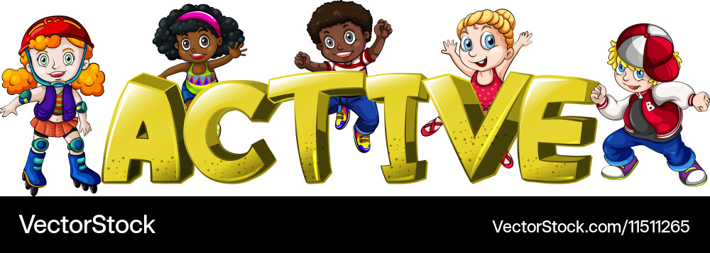 Font design for word active Royalty Free Vector Image