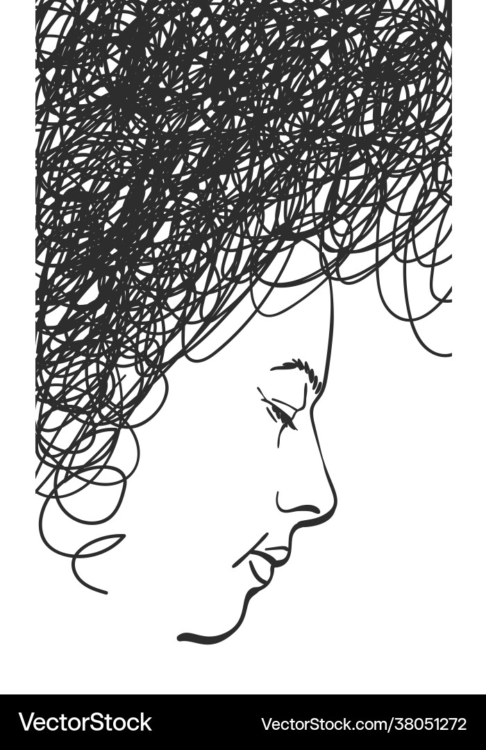 Problem depression in hard time concept face Vector Image