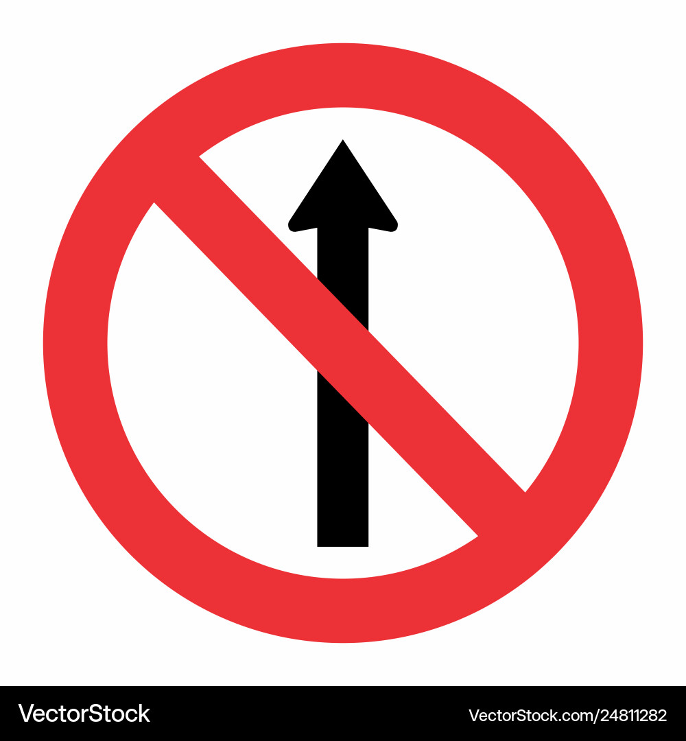 Prohibited way traffic sign Royalty Free Vector Image