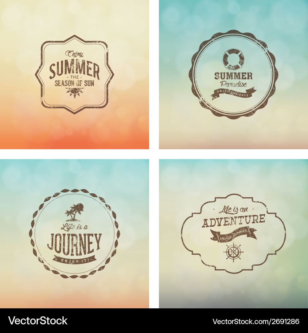 Abstract summer labels on a special background Vector Image