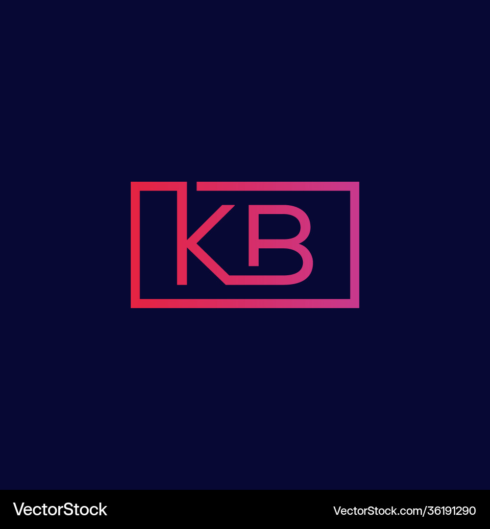 Creative initial letter kb square logo design Vector Image