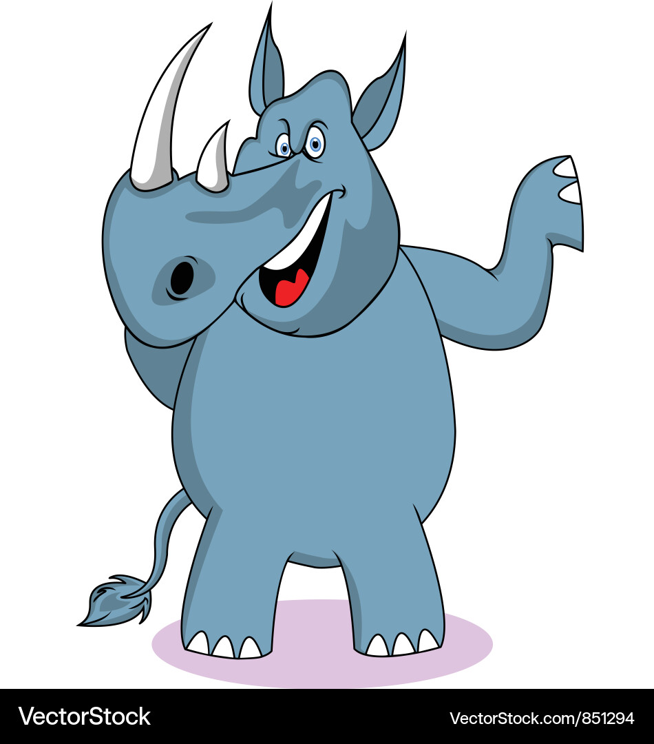 Rhino cartoon Royalty Free Vector Image - VectorStock