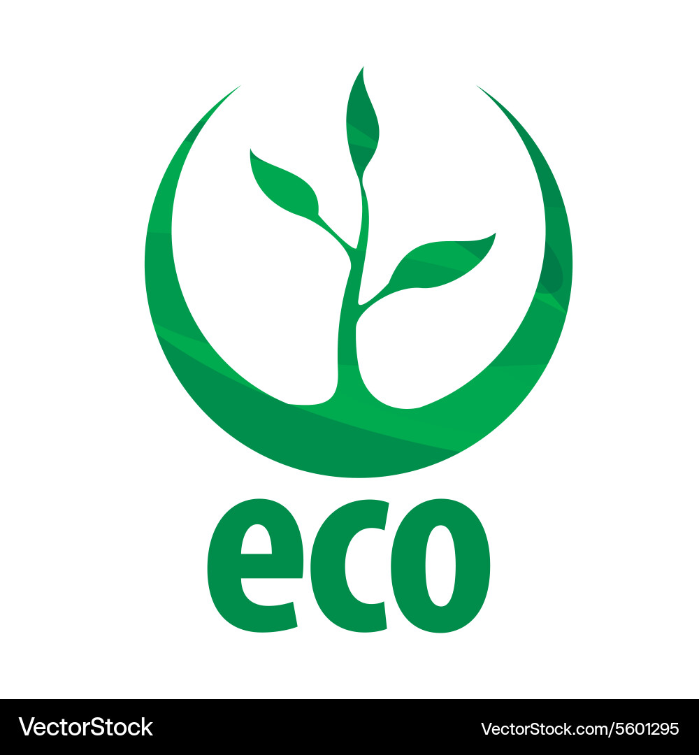 Eco logo with green sprout Royalty Free Vector Image