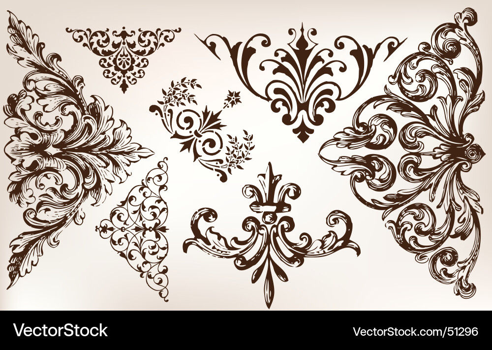 Vintage grunge design motifs Royalty Free Vector Image