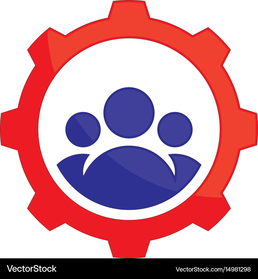 Abstract gear team work logo icon image ima Vector Image