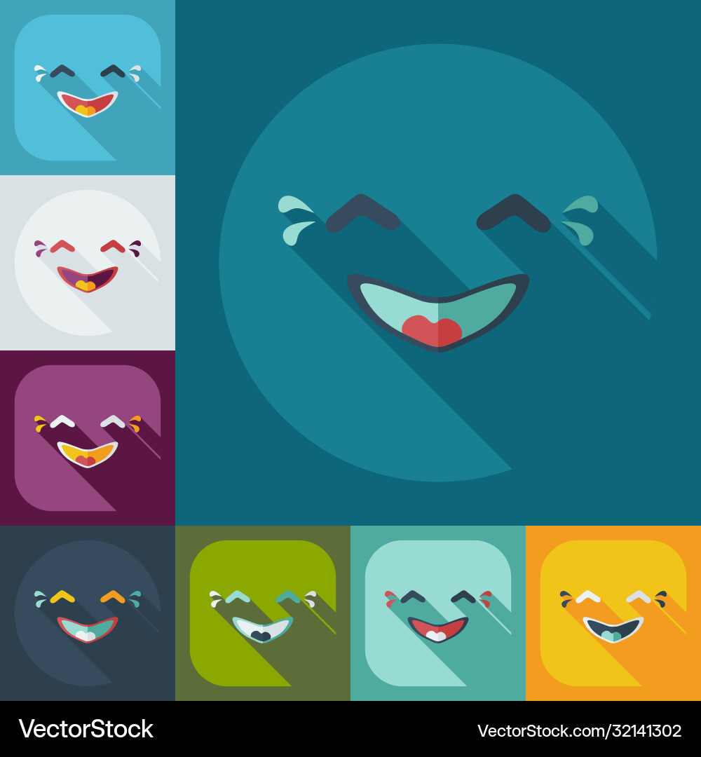 Flat modern design with shadow icons smiley Vector Image