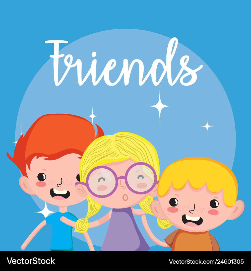My friends cute cartoons Royalty Free Vector Image