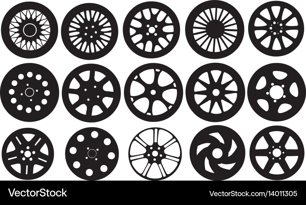 Set of different rims Royalty Free Vector Image