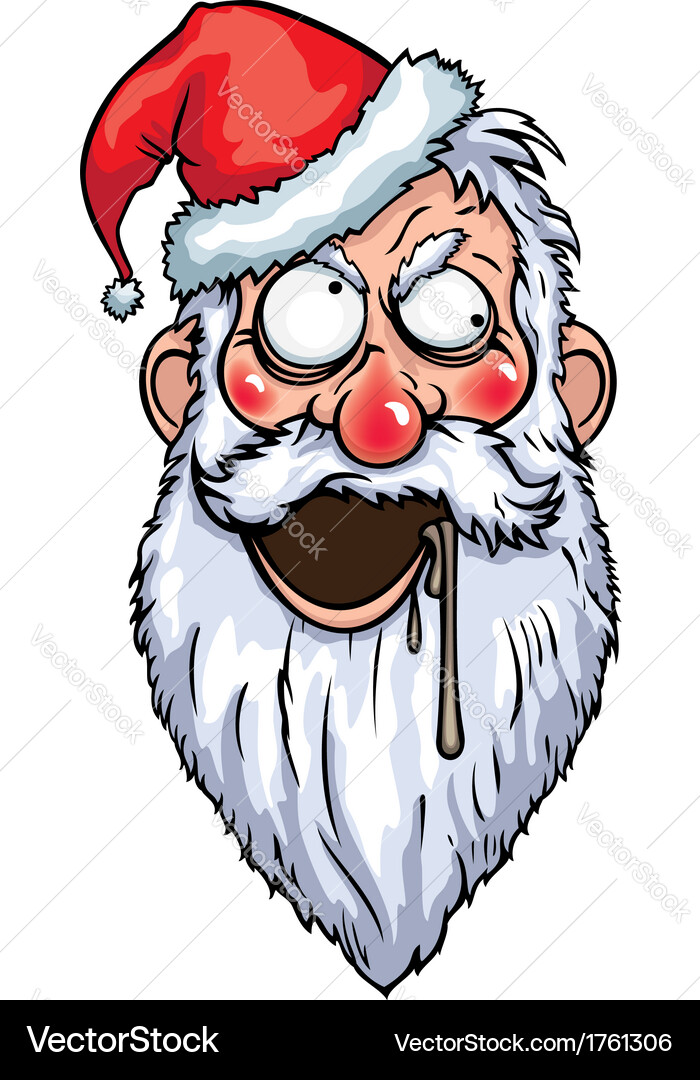 Crazy Santa Head Royalty Free Vector Image - VectorStock