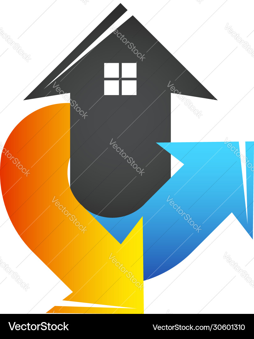 Home air conditioning heating and cooling symbol Vector Image