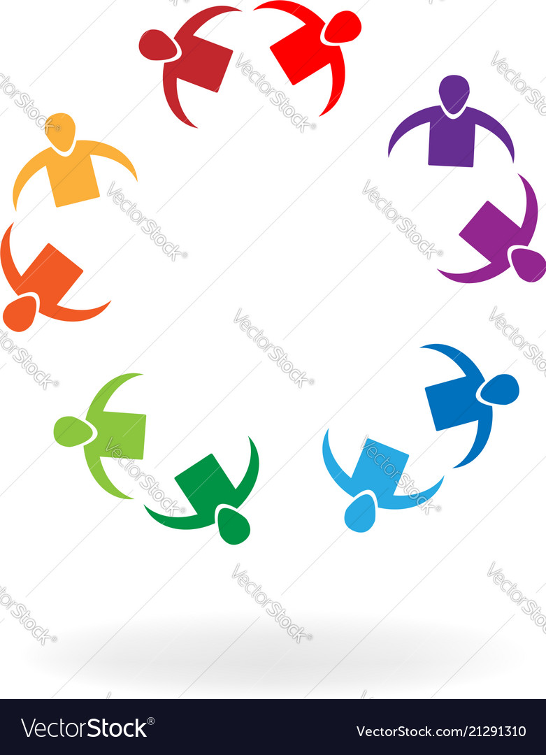 Teamwork partner group circle Royalty Free Vector Image