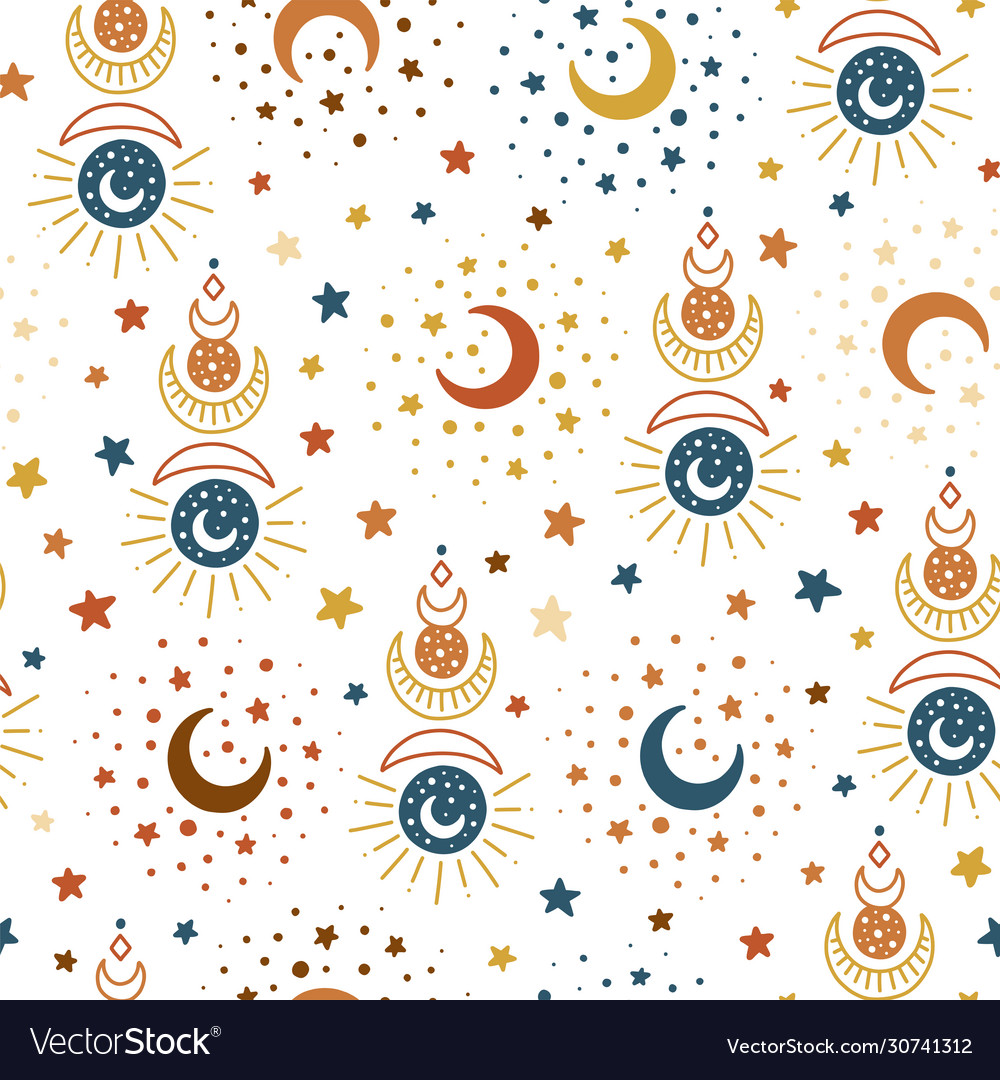Magical seamless pattern Royalty Free Vector Image Magical seamless pattern Royalty Free Vector Image