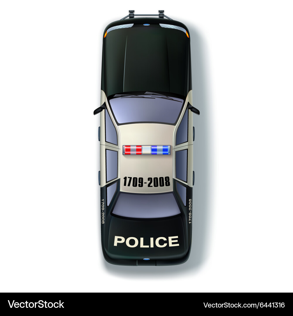 Police Car Top View Royalty Free Vector Image - VectorStock