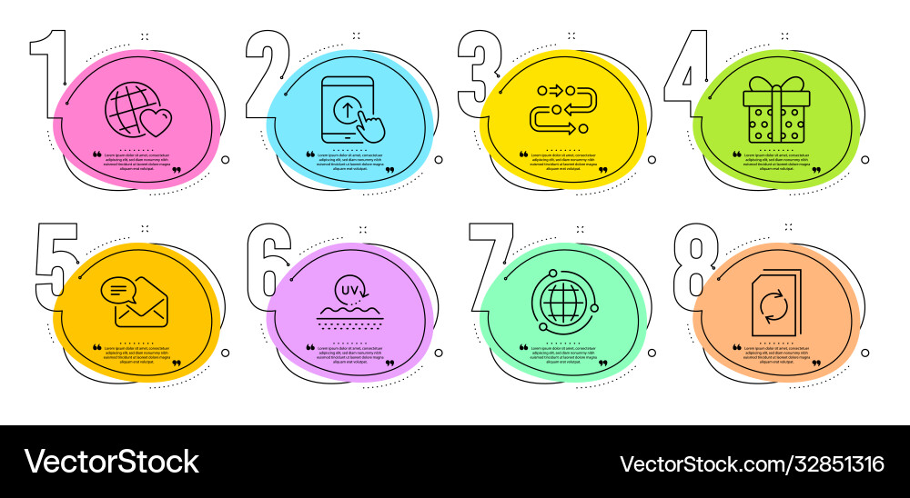 Uv protection new mail and update document icons Vector Image
