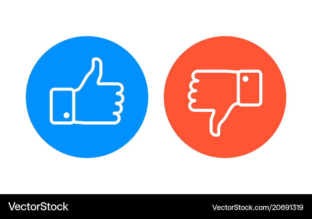 Like and dislike icons set Royalty Free Vector Image
