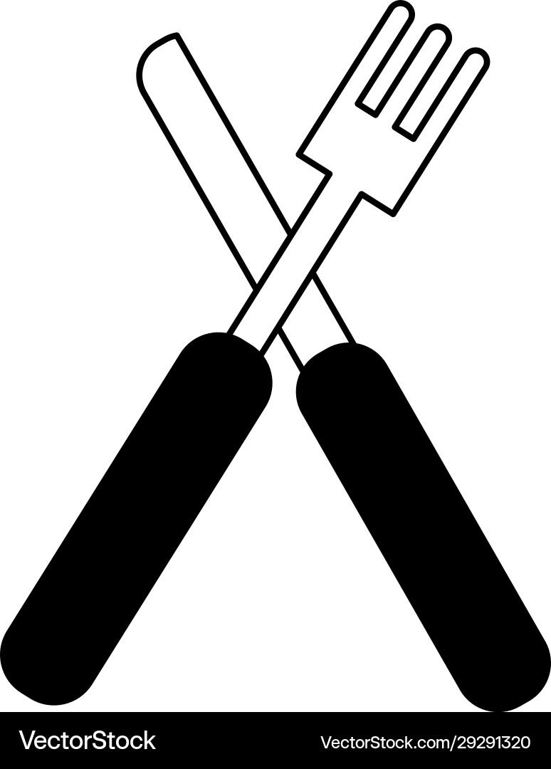 Knife and fork kitchen on white background Vector Image