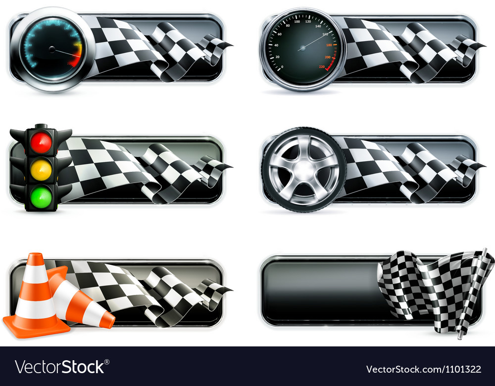 Racing banners set Royalty Free Vector Image - VectorStock