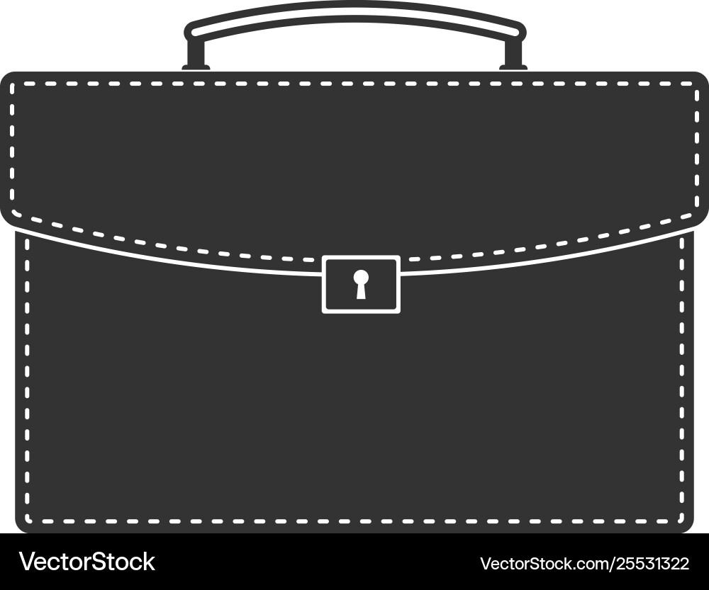 Briefcase icon isolated business case sign flat Vector Image