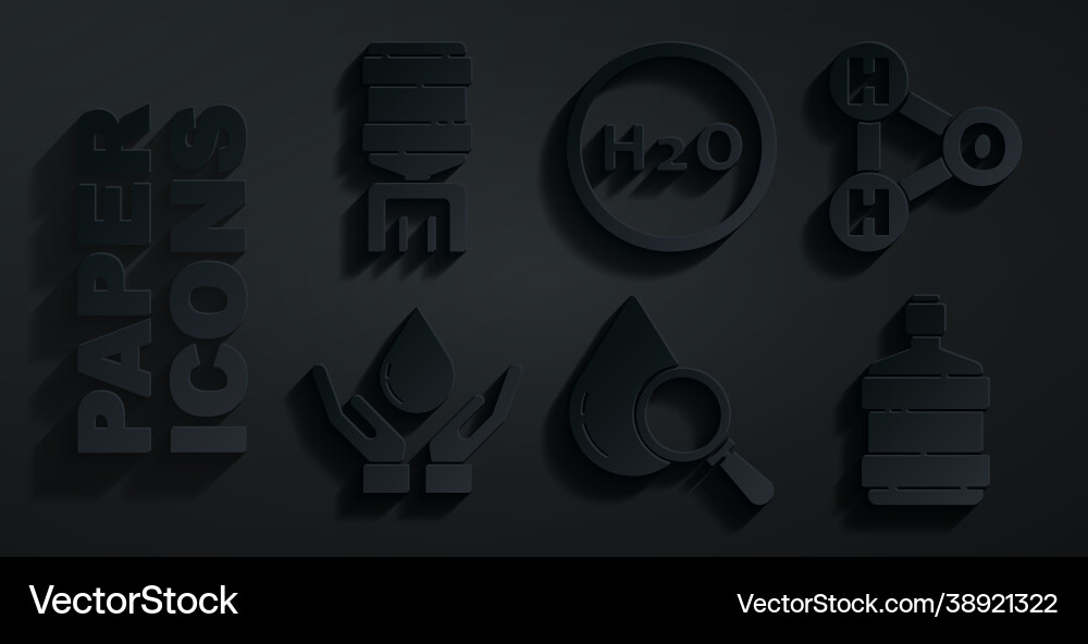 Set drop and magnifying glass chemical formula Vector Image