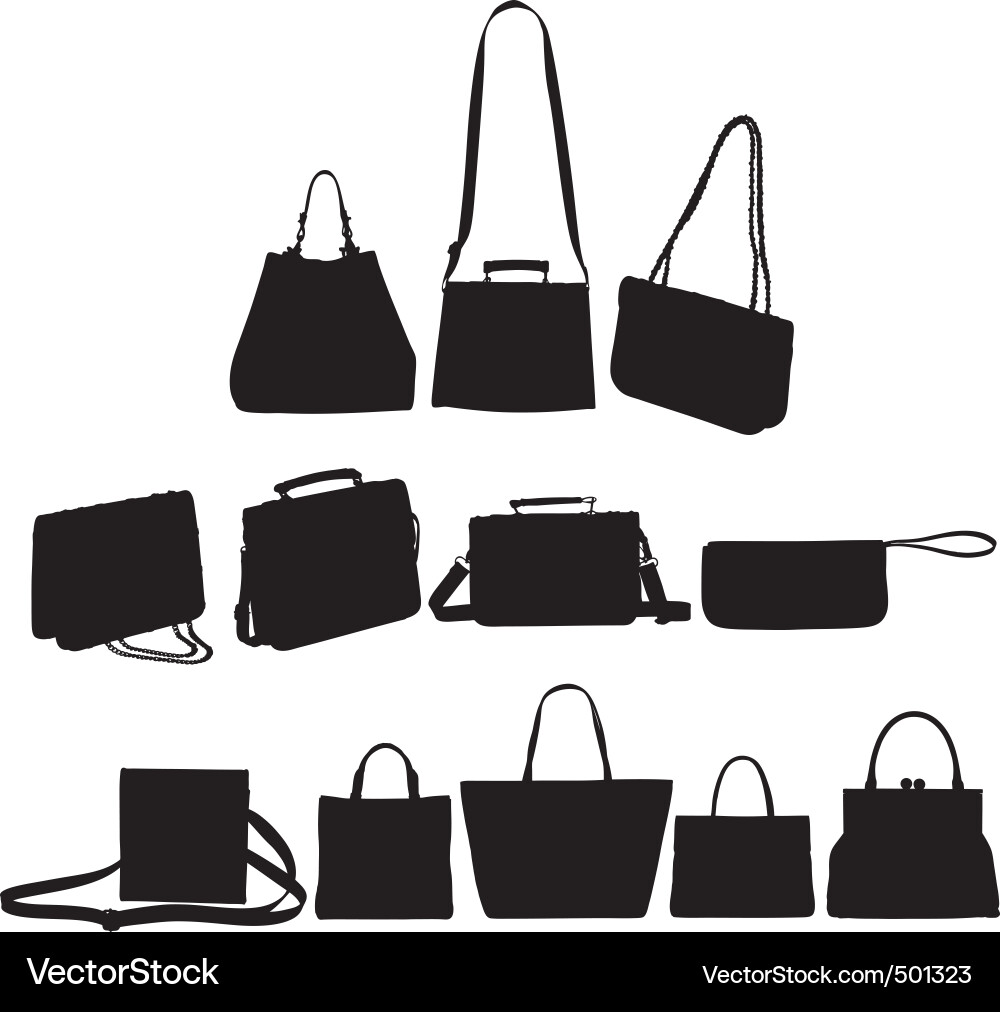 Bag silhouettes Royalty Free Vector Image - VectorStock